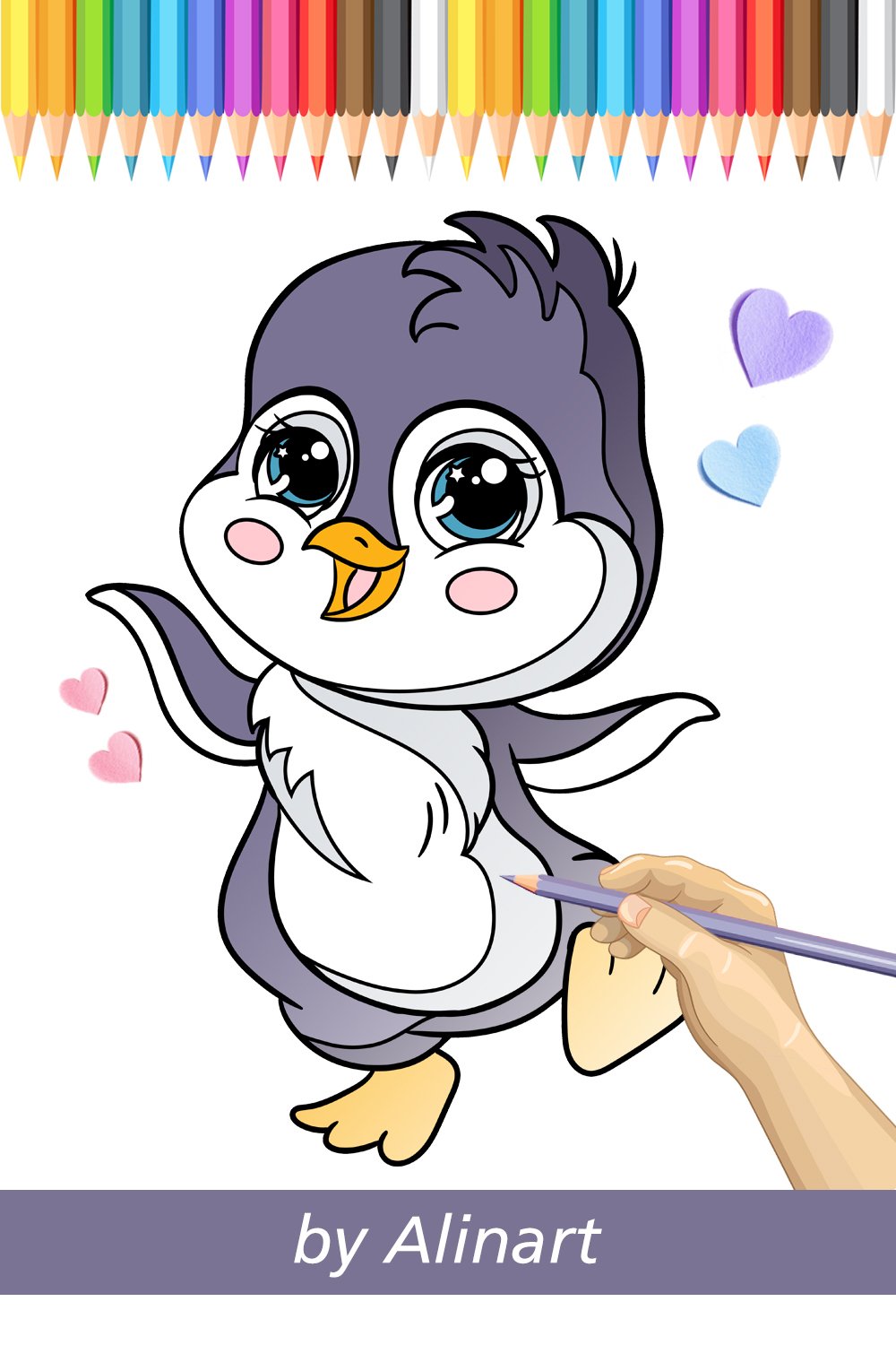 Cute penguin coloring page for kids (1884435)