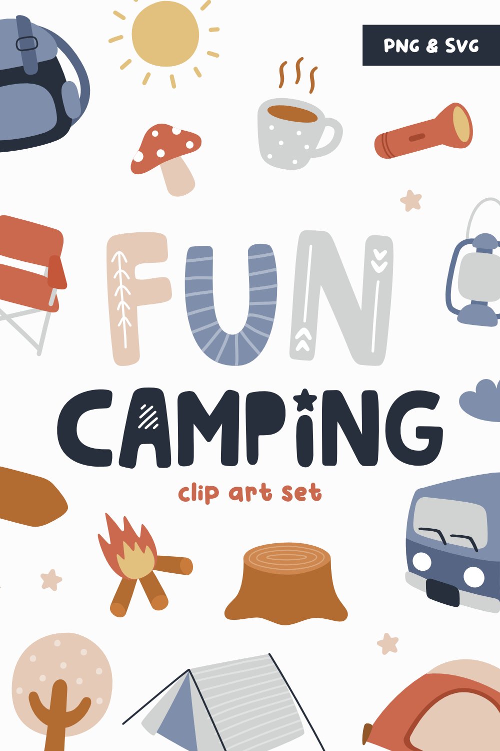Fun Camping Clip Art Set
