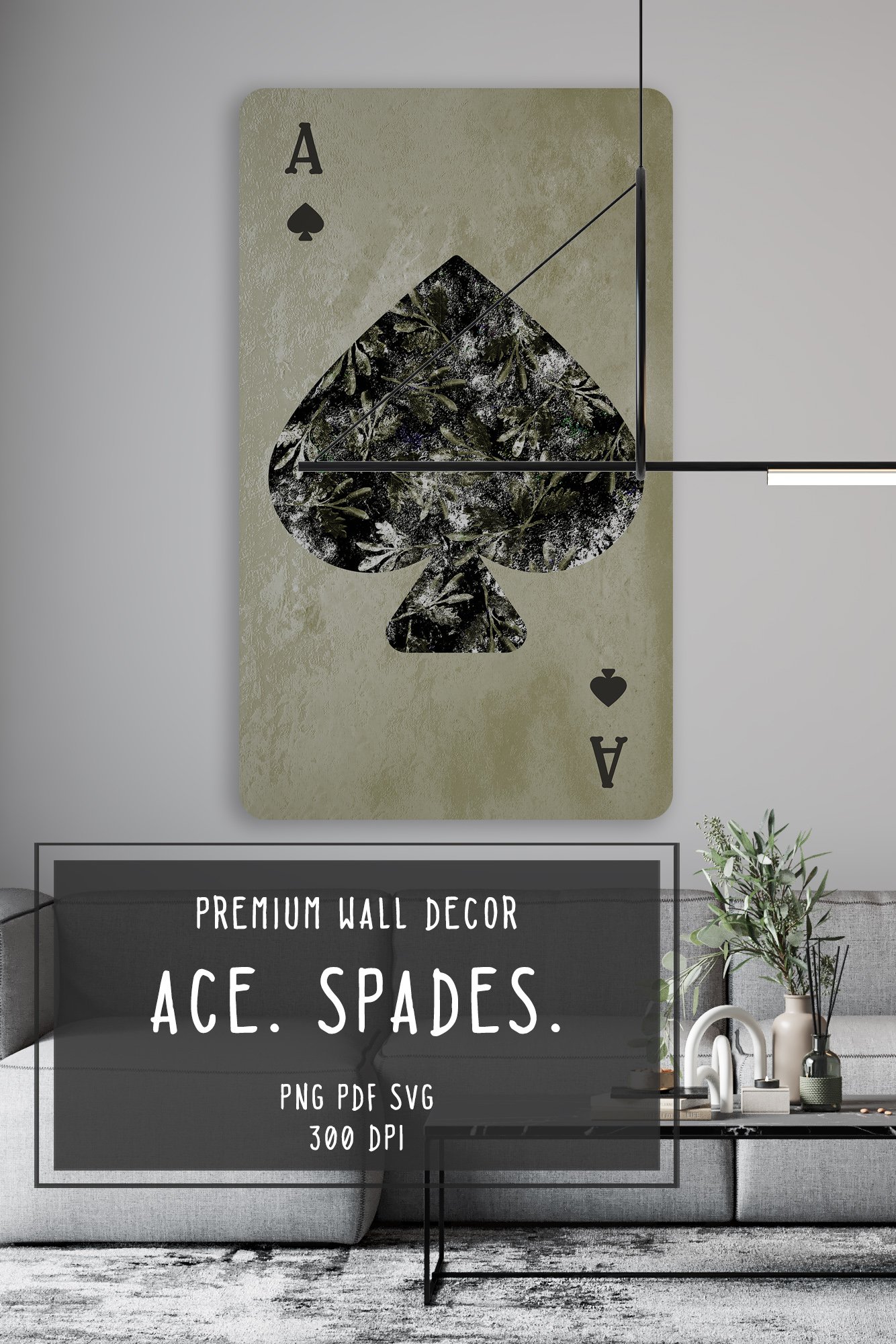 Ace of spades design, ace of spades wall art print