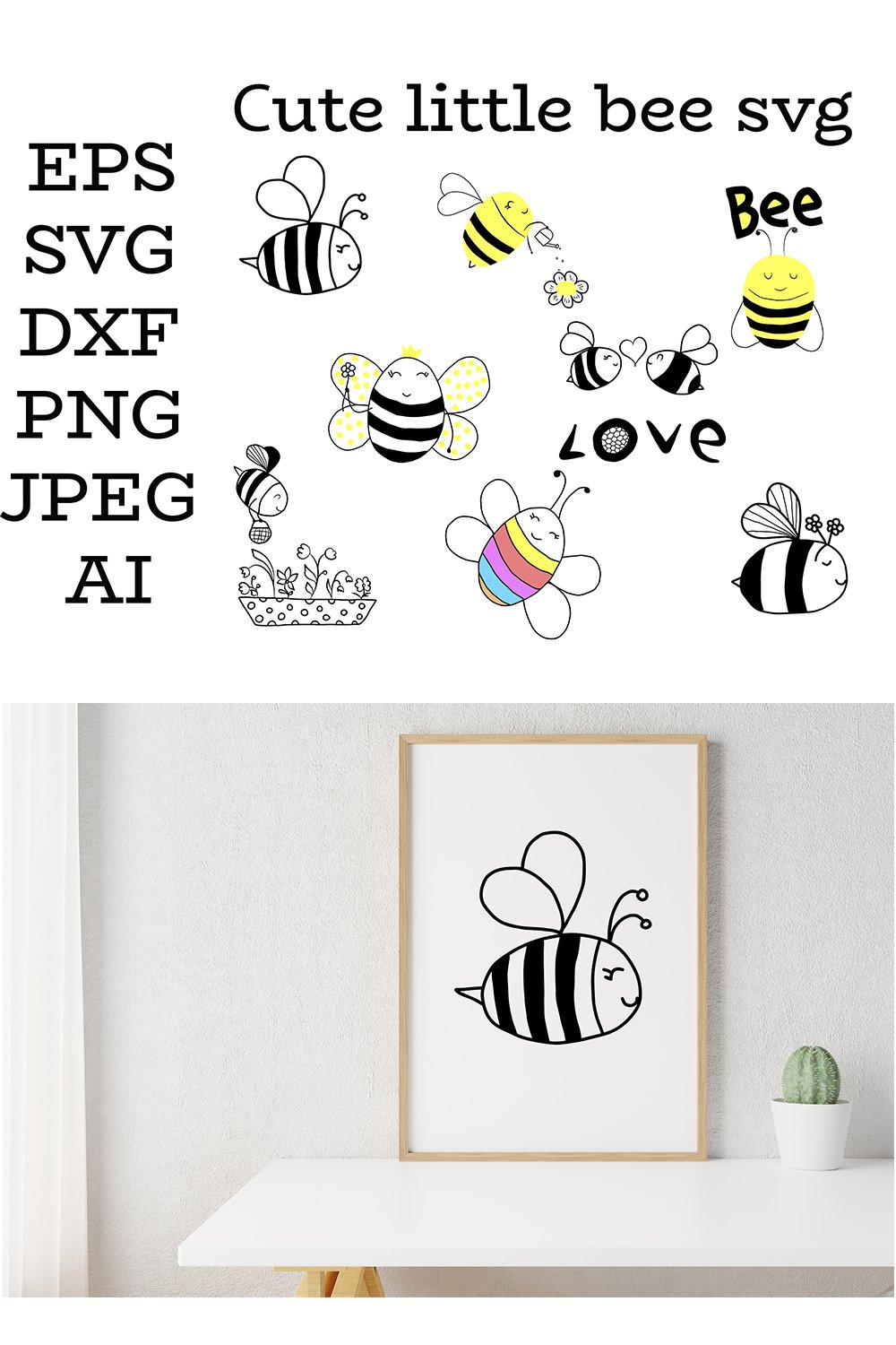 Cute little bee bundle svg