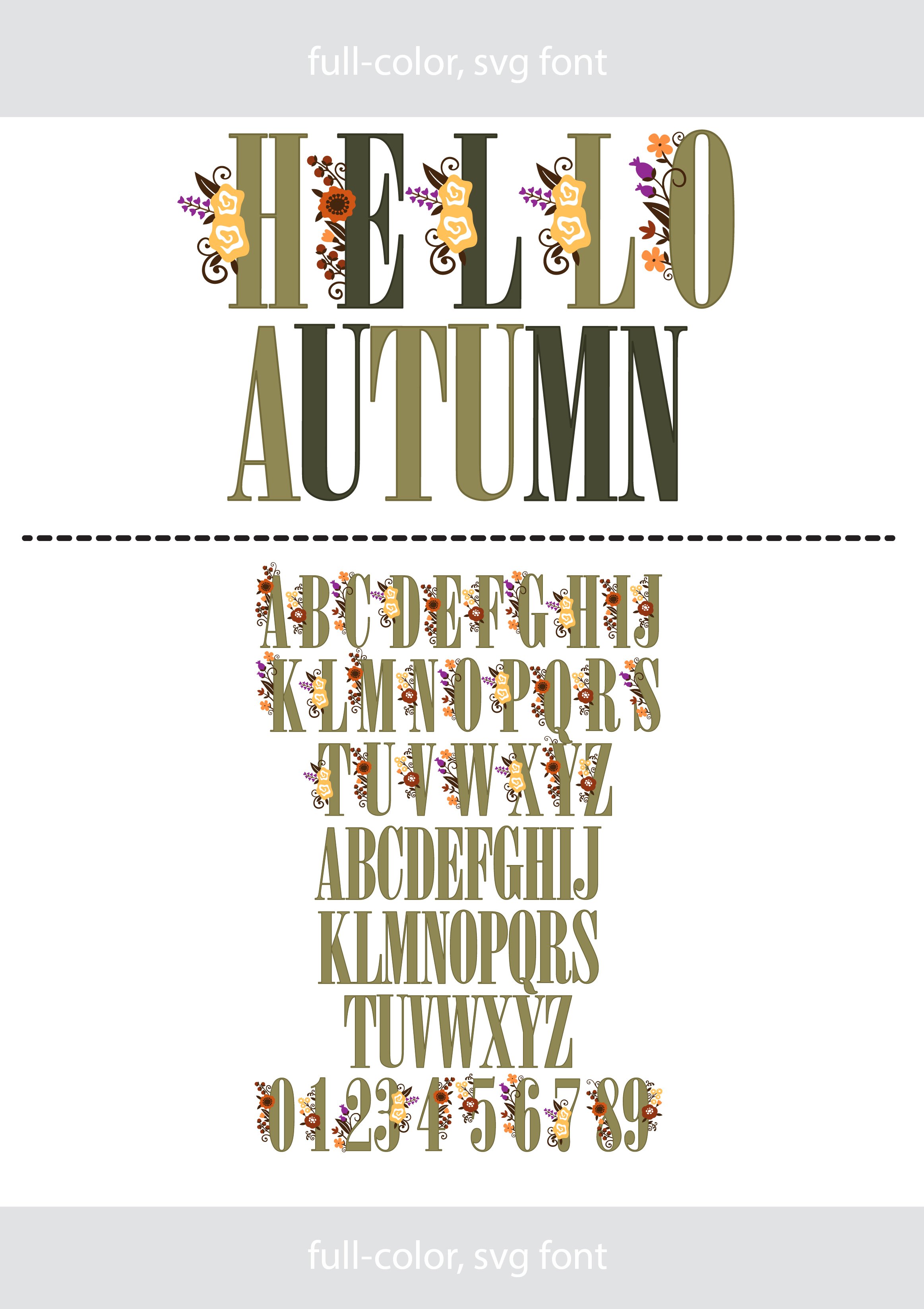 Full Color SVG Font great for autumn
