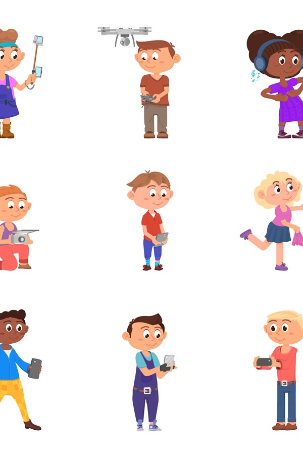 Kid playing computer. Young guy play video games, child doin