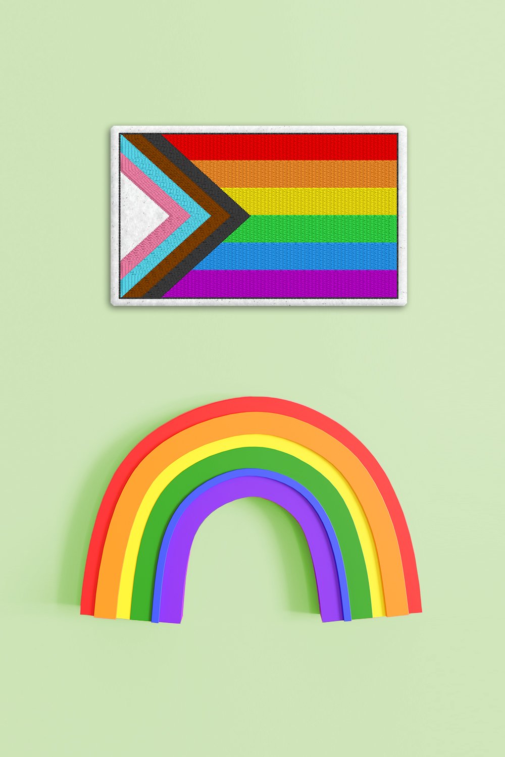 Progress Pride Flag ITH Feltie Applique Embroidery File