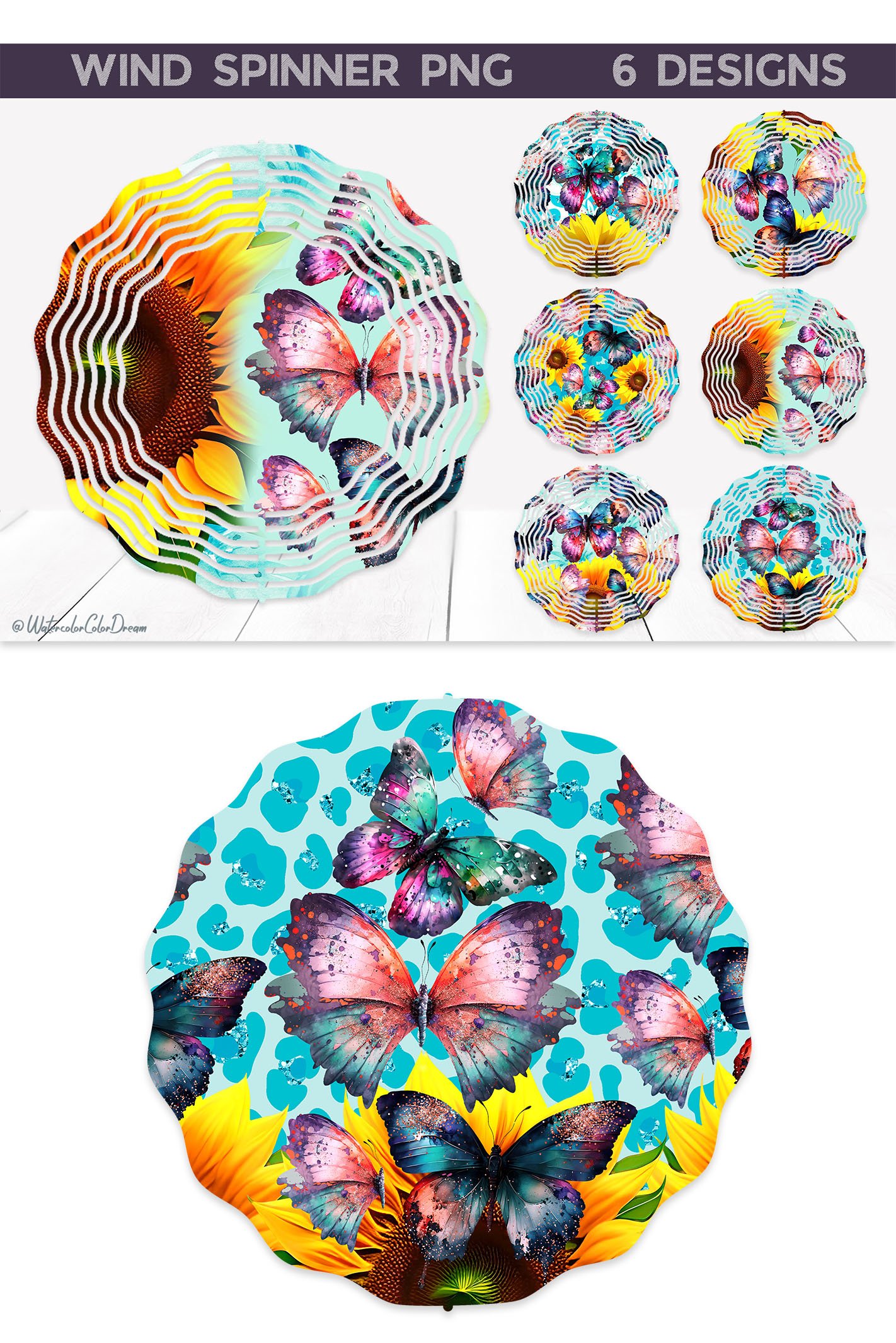 Sunflower And Butterfly Wind Spinner | Summer Wind Spinner
