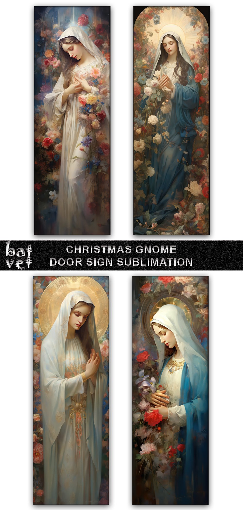 Virgin Mary Bookmark PNG | Bible Bookmark Sublimation Design
