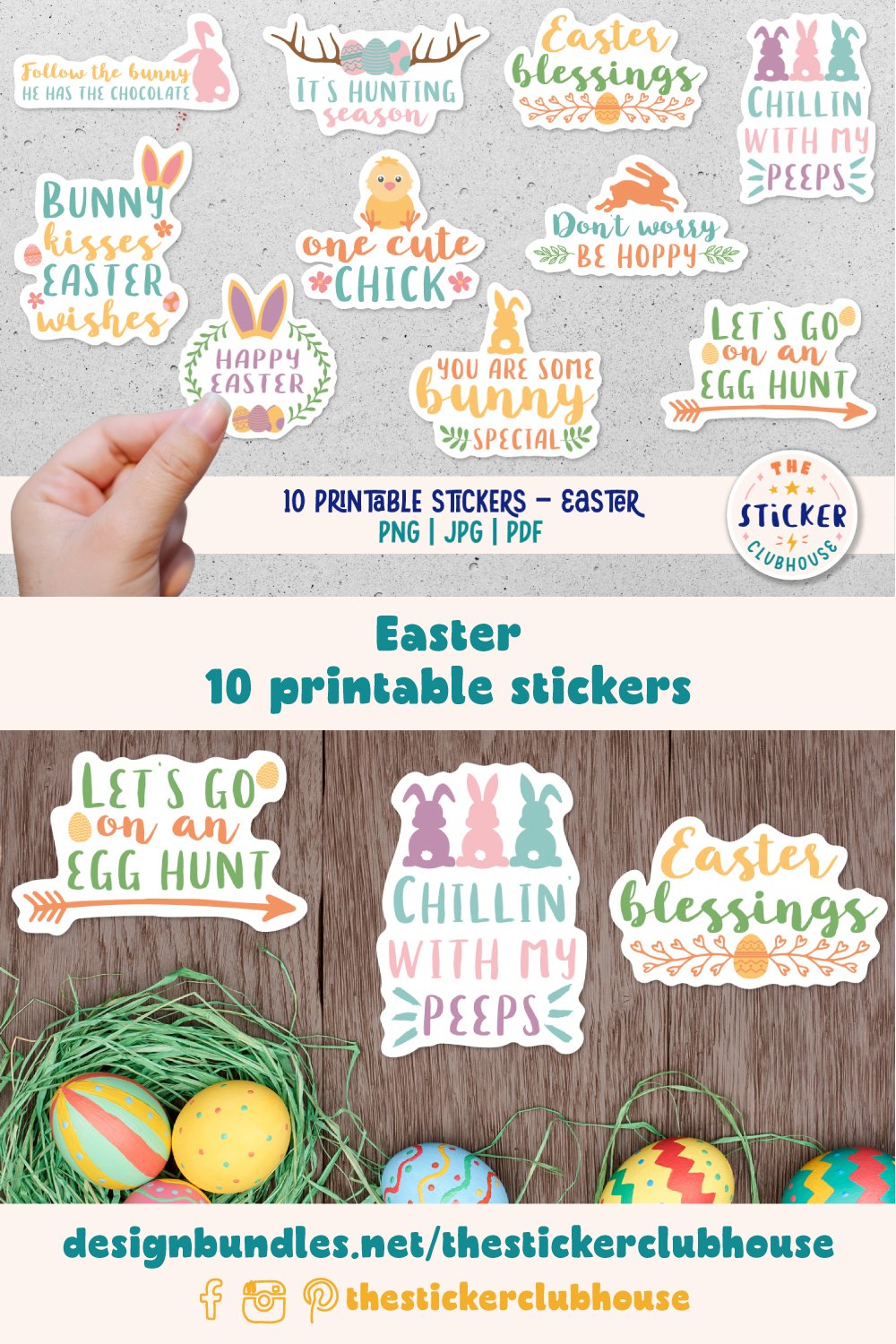 Printable Easter sticker bundle