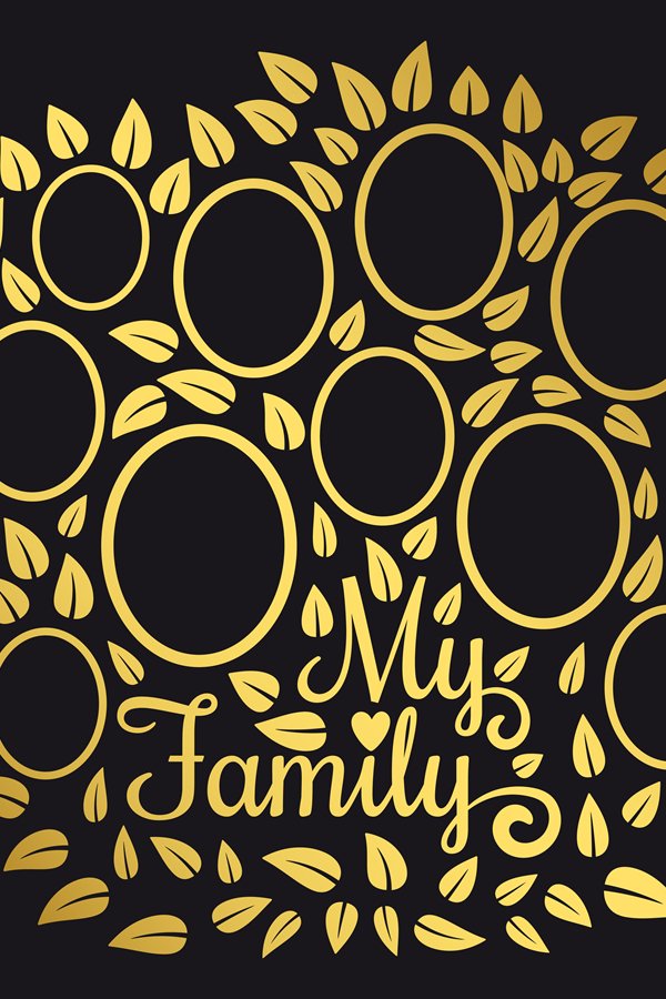 Golden vintage genealogy tree. Genealogical family tree vect