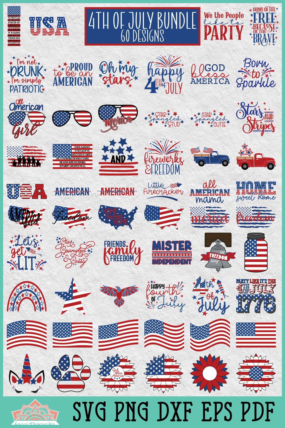 4th of July SVG Designs | Patriotic Bundle