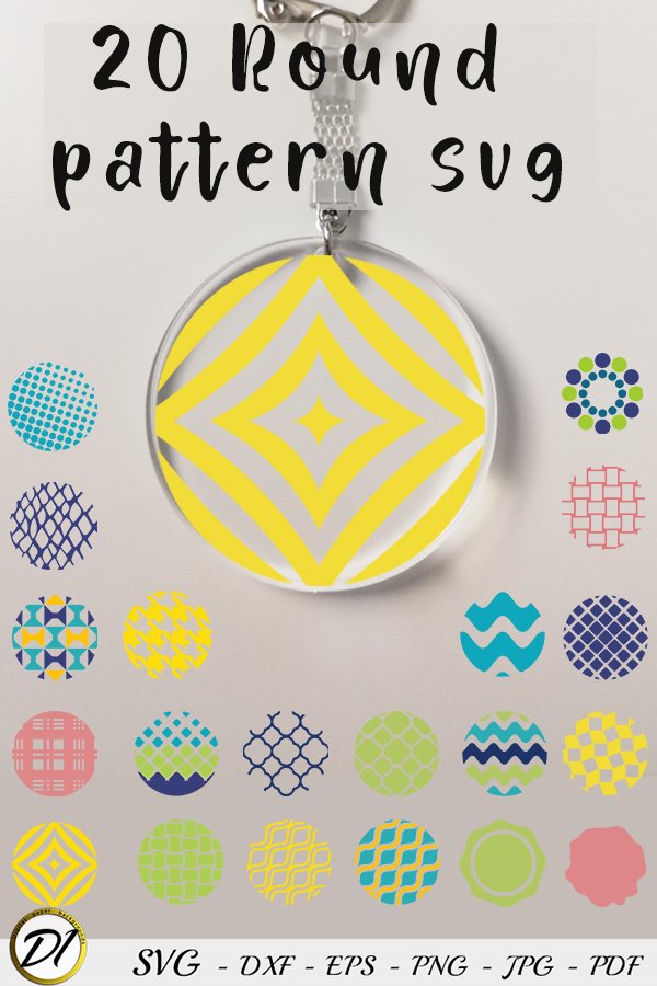 Keychain pattern SVG. Keychain Background. Circle keychain.