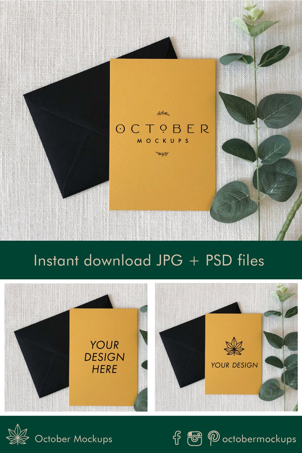 Card and Envelope Mockup in PSD & JPEG (545714)