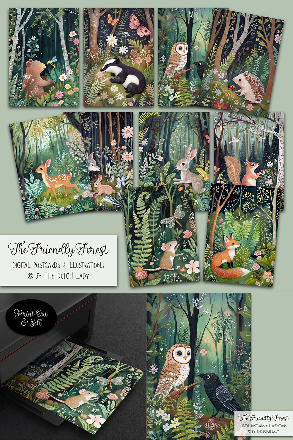 The Friendly Forest Postcards & Illustrations