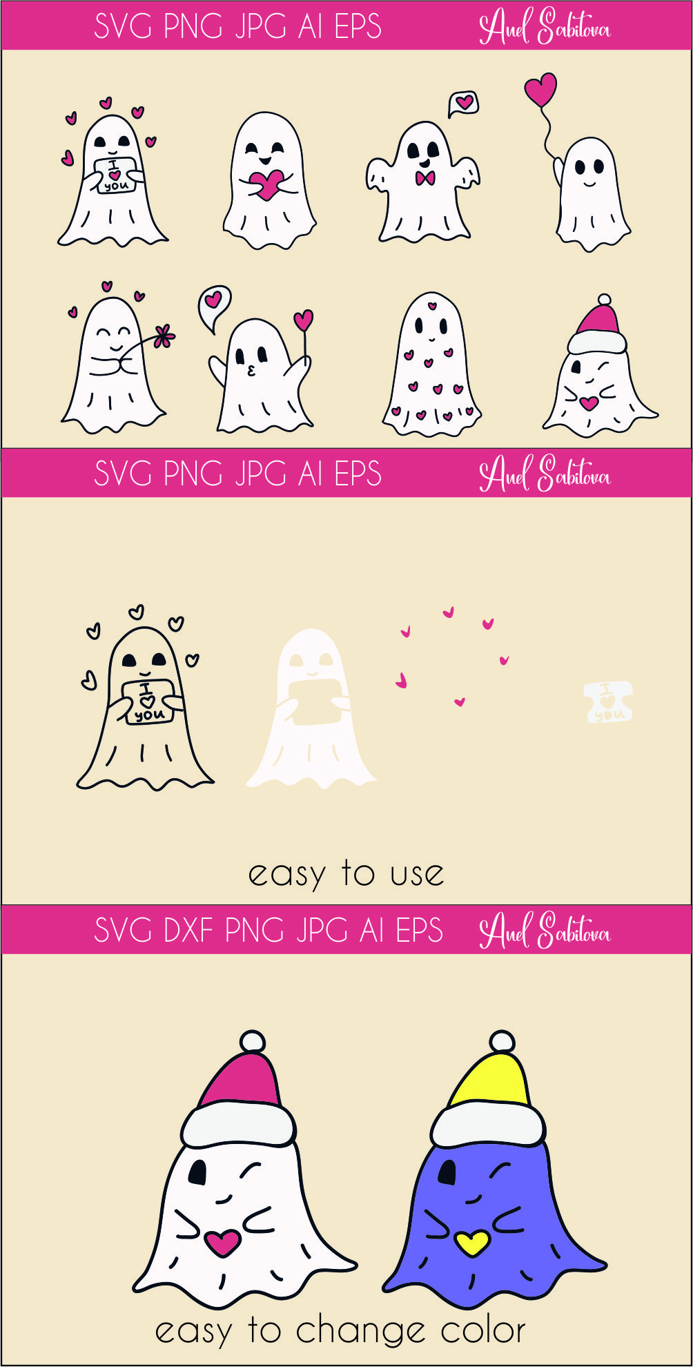 Valentine's Day Ghost SVG