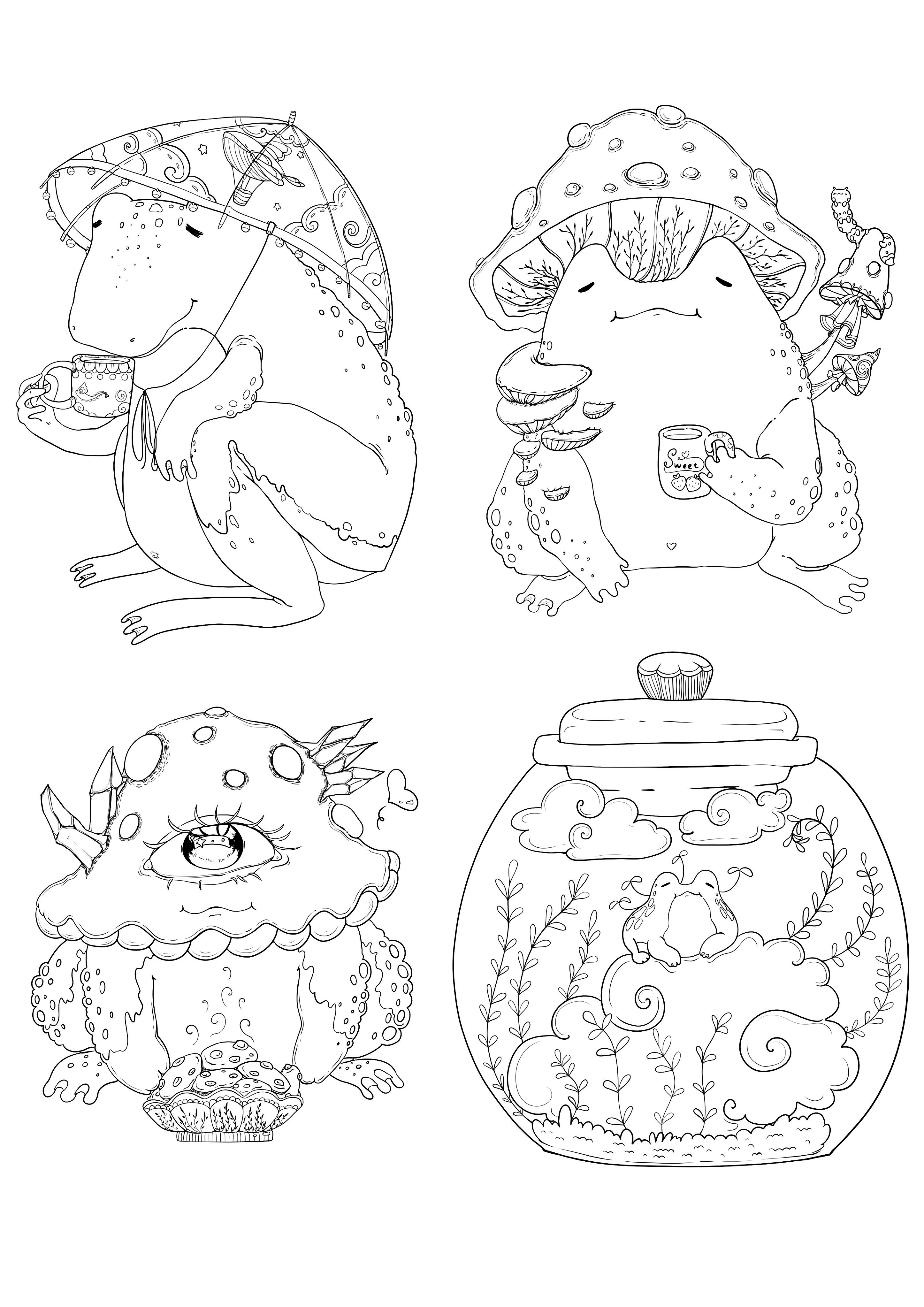 Fancy Coloring Page Frog Coloring Amazing Frogs (2132407)