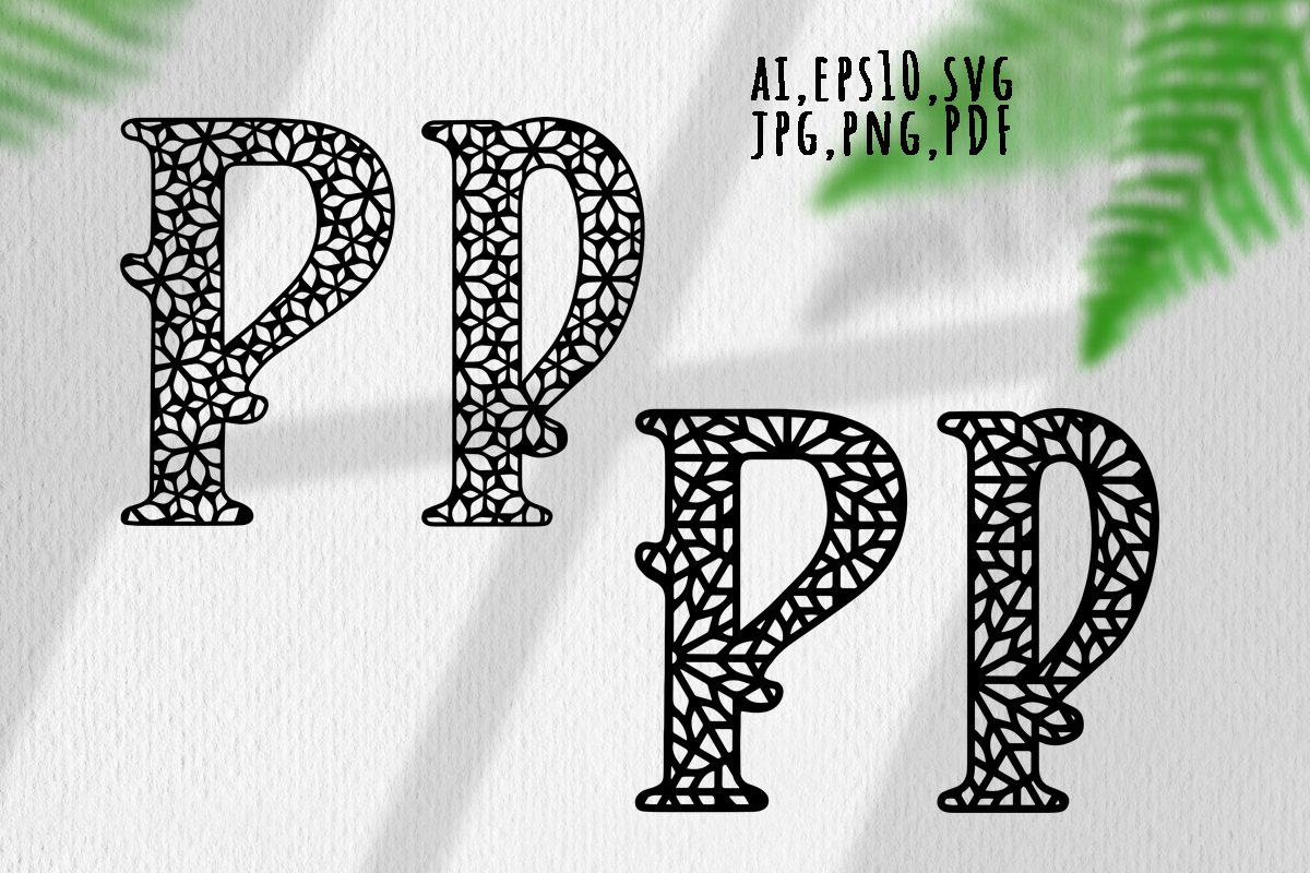Decorative letter P. SVG Cut file