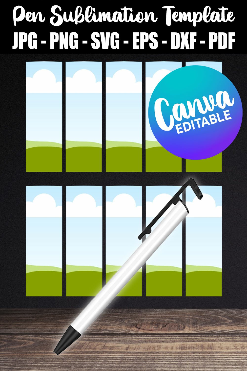 Pen Sublimation Canva Template PNG