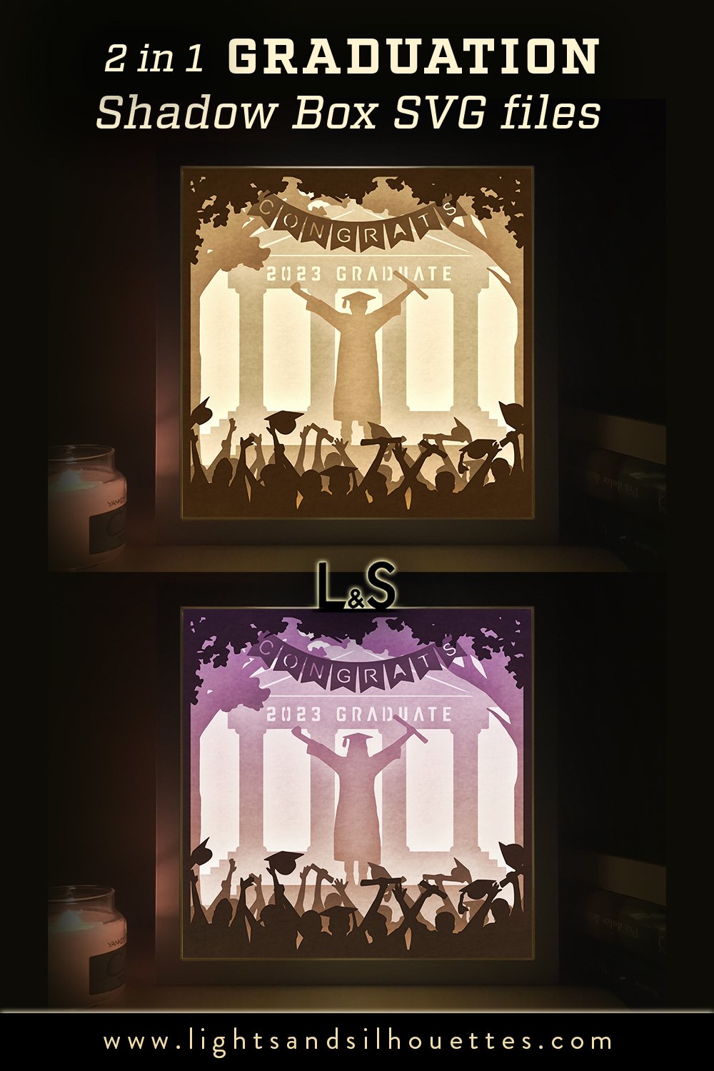 Graduation Shadow Box Template | Lightbox Svg