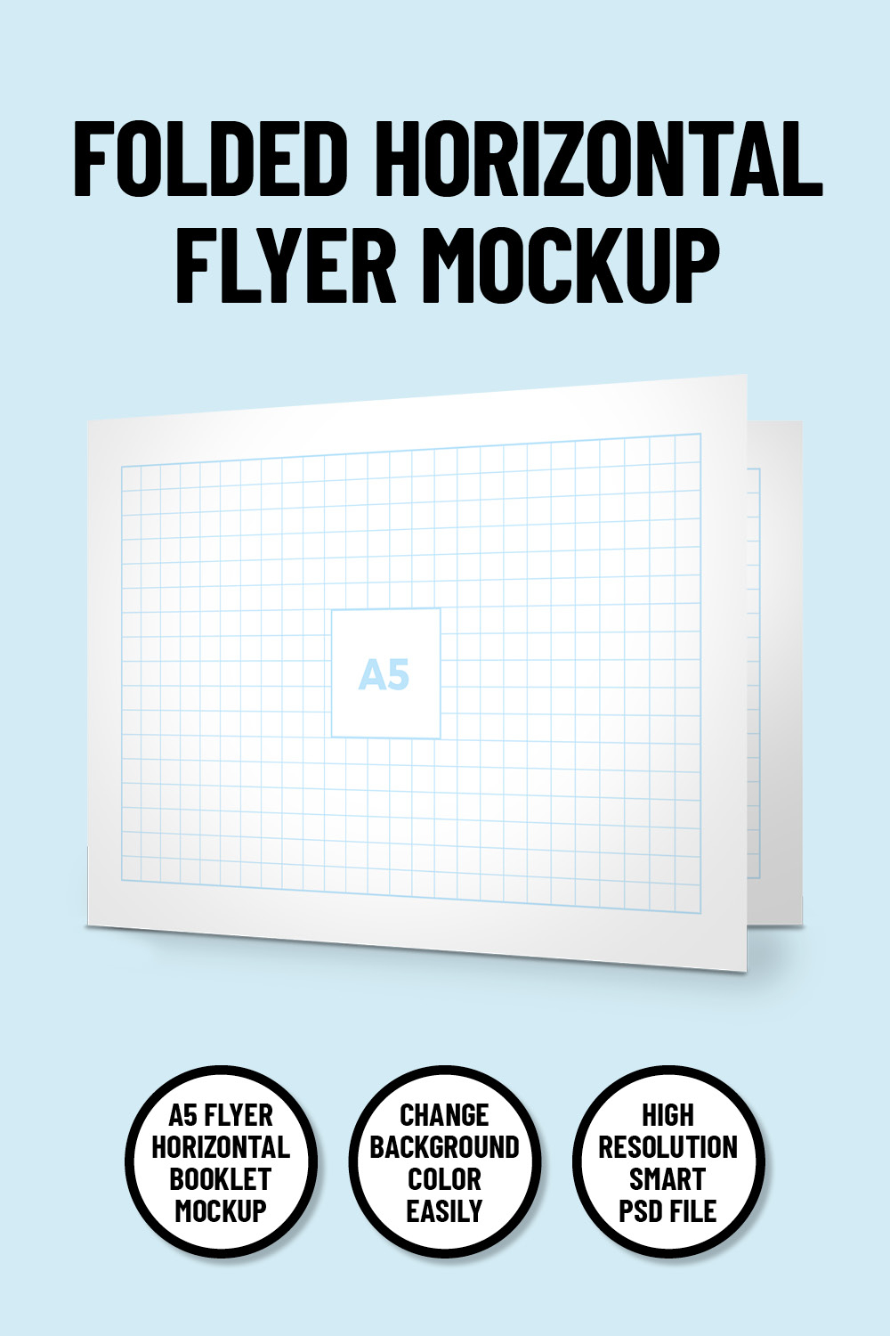 Horizontal Booklet Mockup or A5 landscape flyer mock up