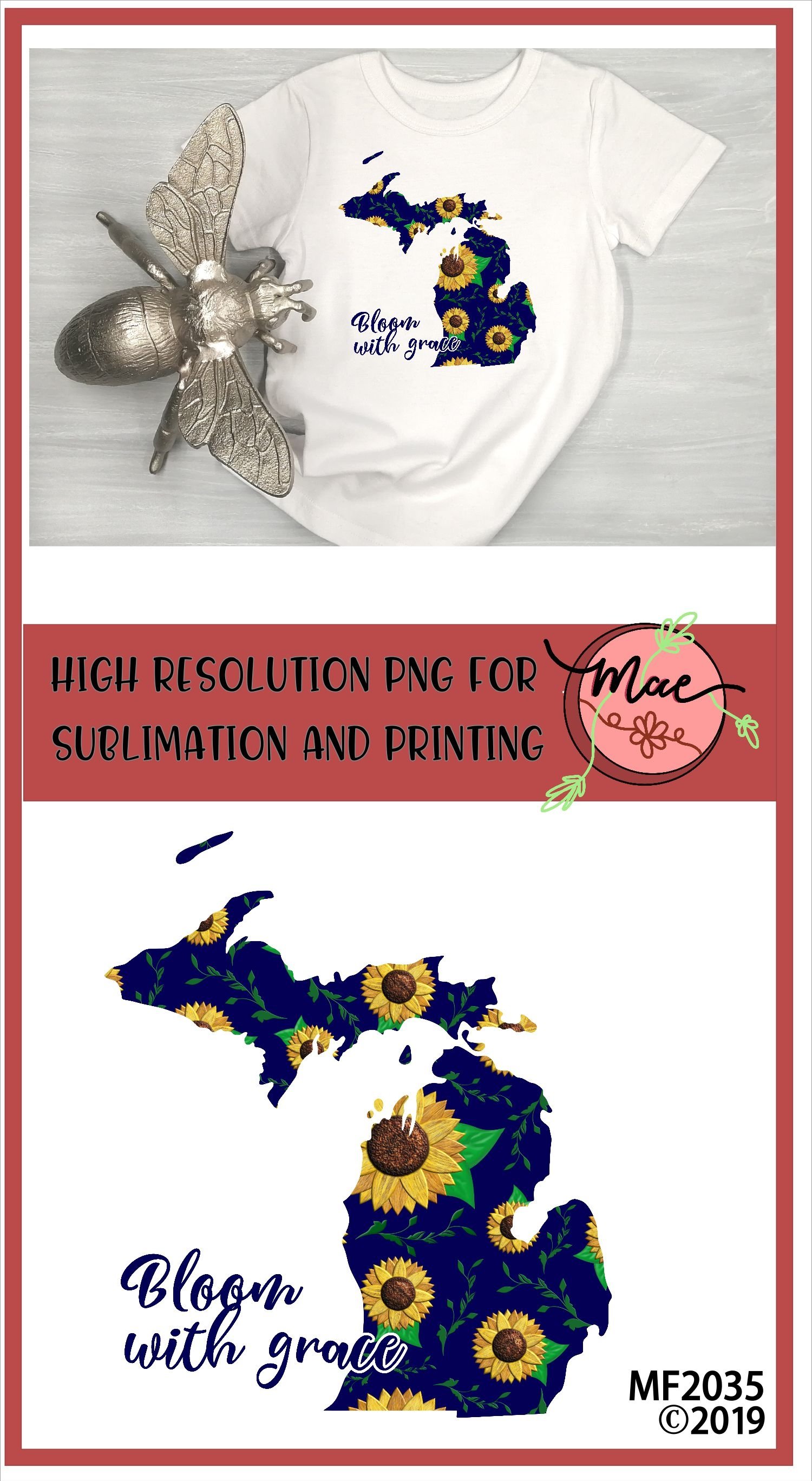 Michigan State Sunflower Sublimation