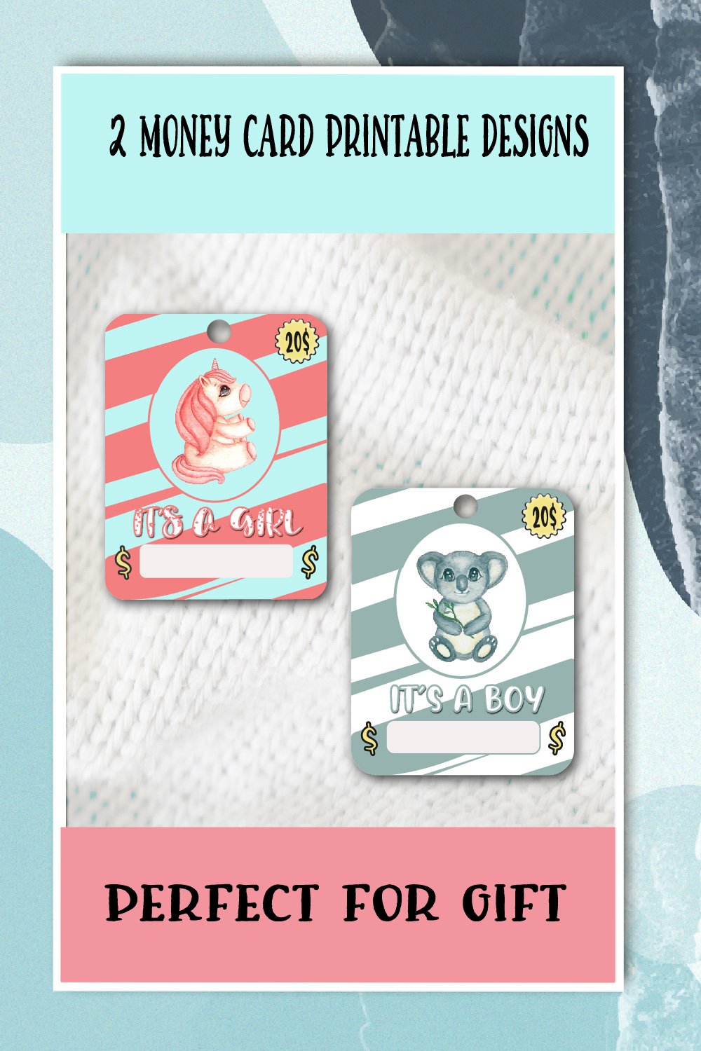 Baby Money card. Baby Shower Money card Gift PNG.