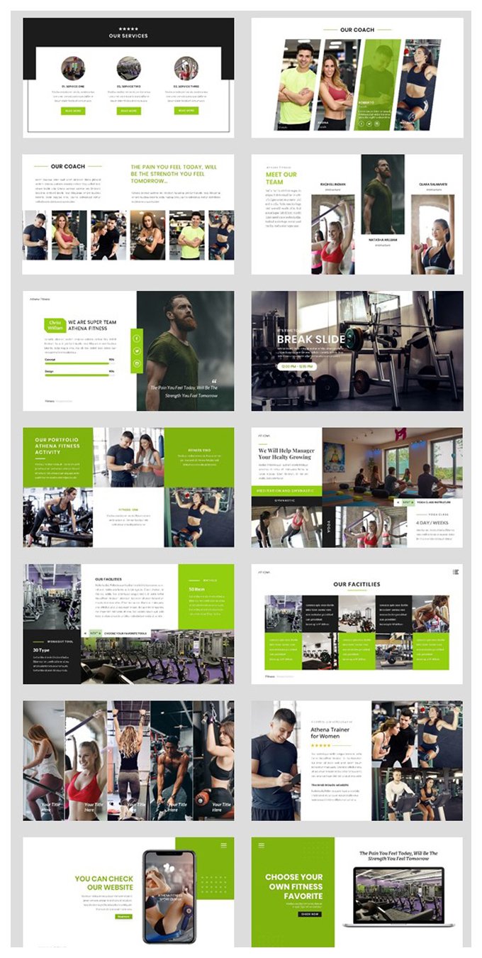 Sport - Fitness Business Workout Google Slide Template