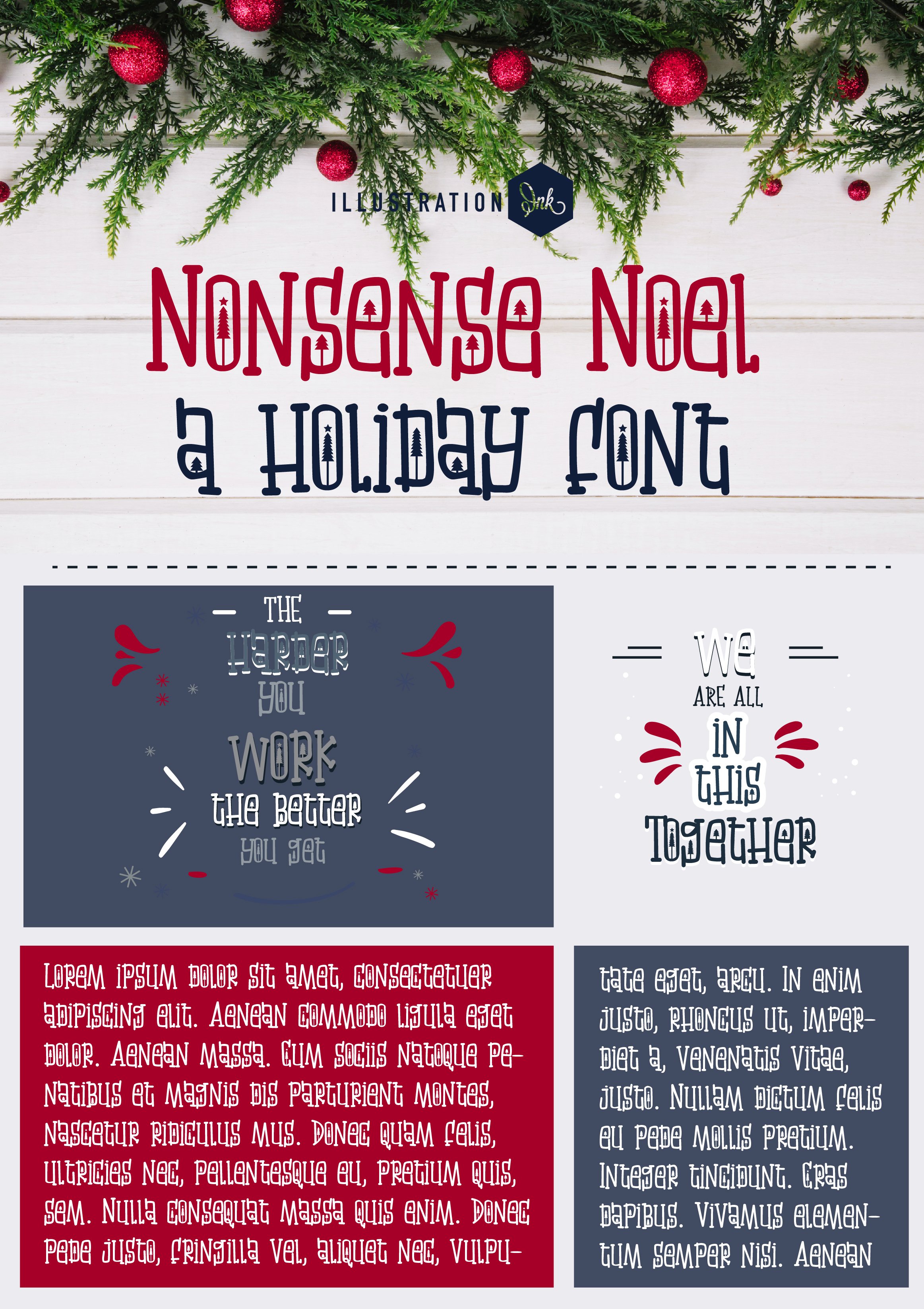 Hand-crafted, hand-written, Christmas script