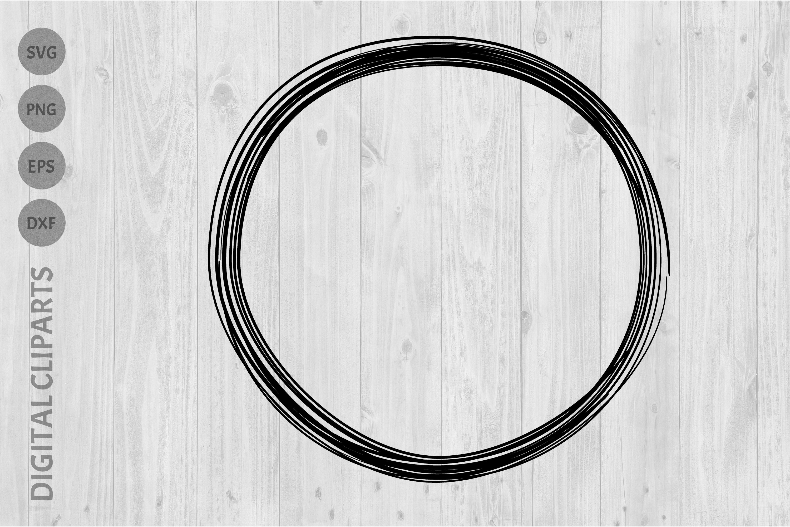 Brush Round Frames. Vector Set