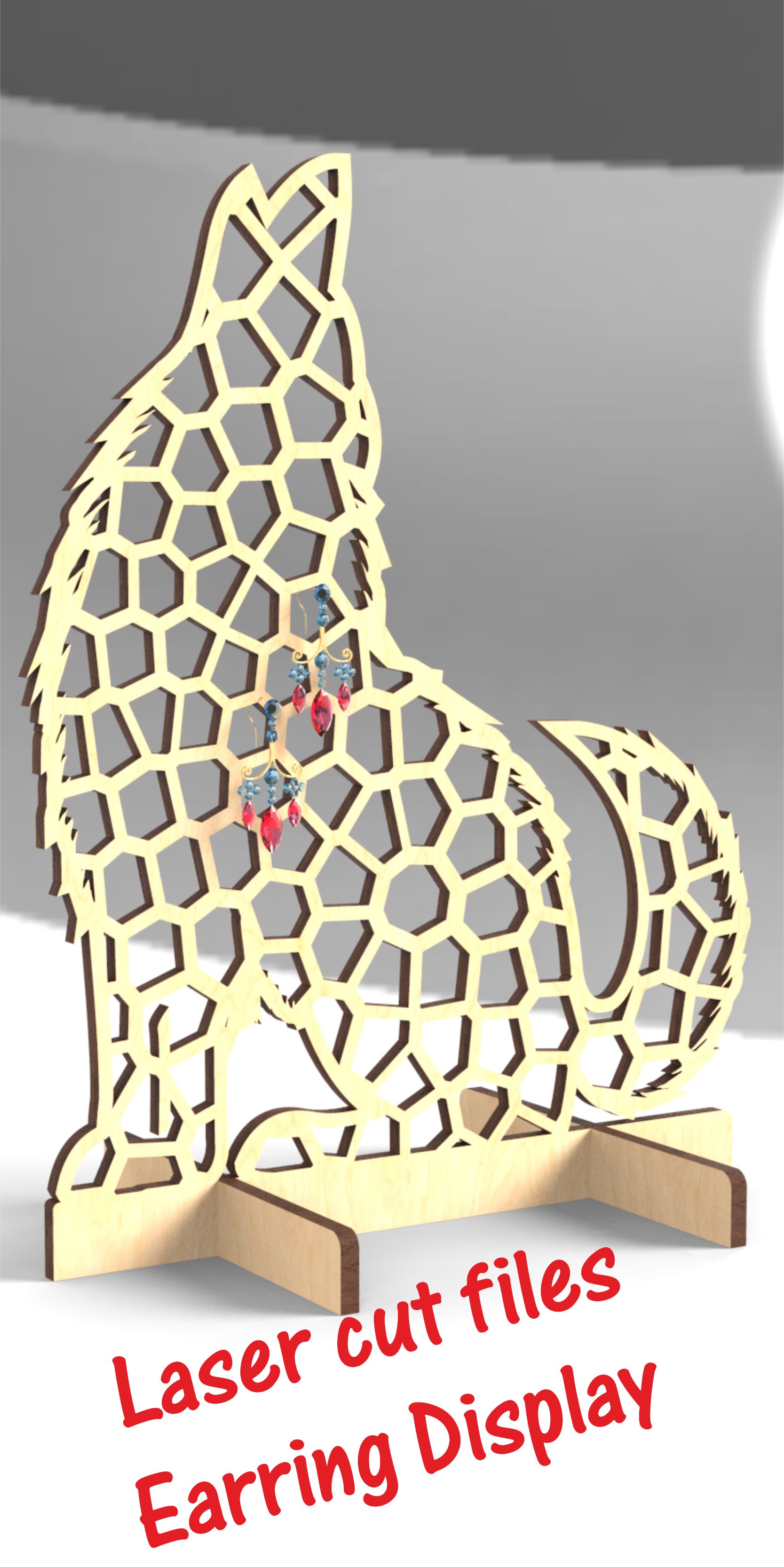 Earring display Laser cut files