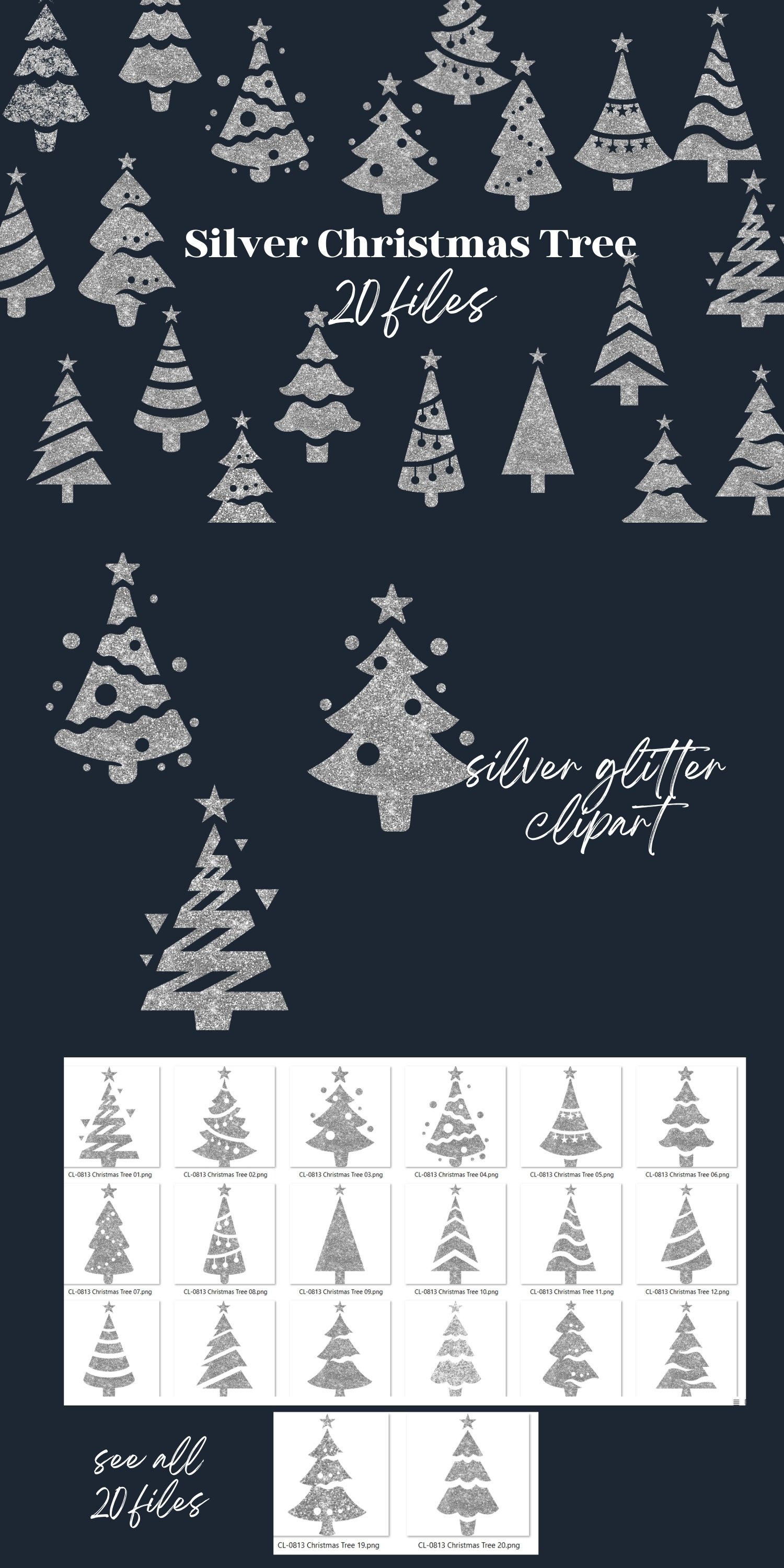 Silver Glitter Christmas Tree