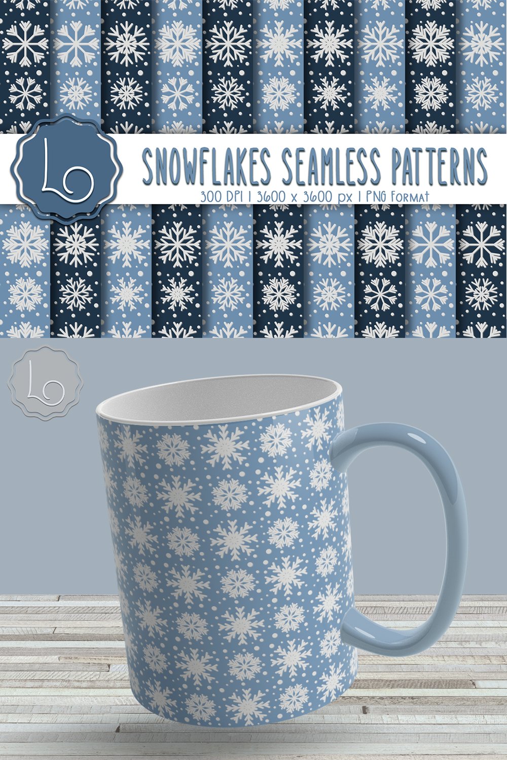 20 Snowflakes Seamless Patterns