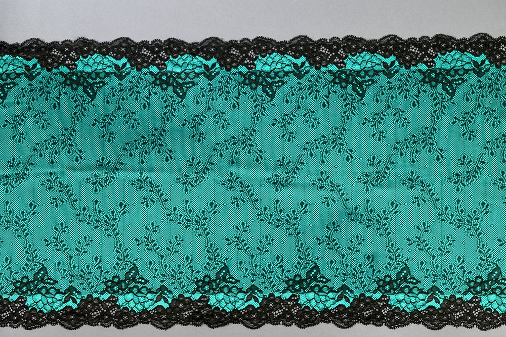 Emerald straight strip of lace fabric. Texture for (1216989)
