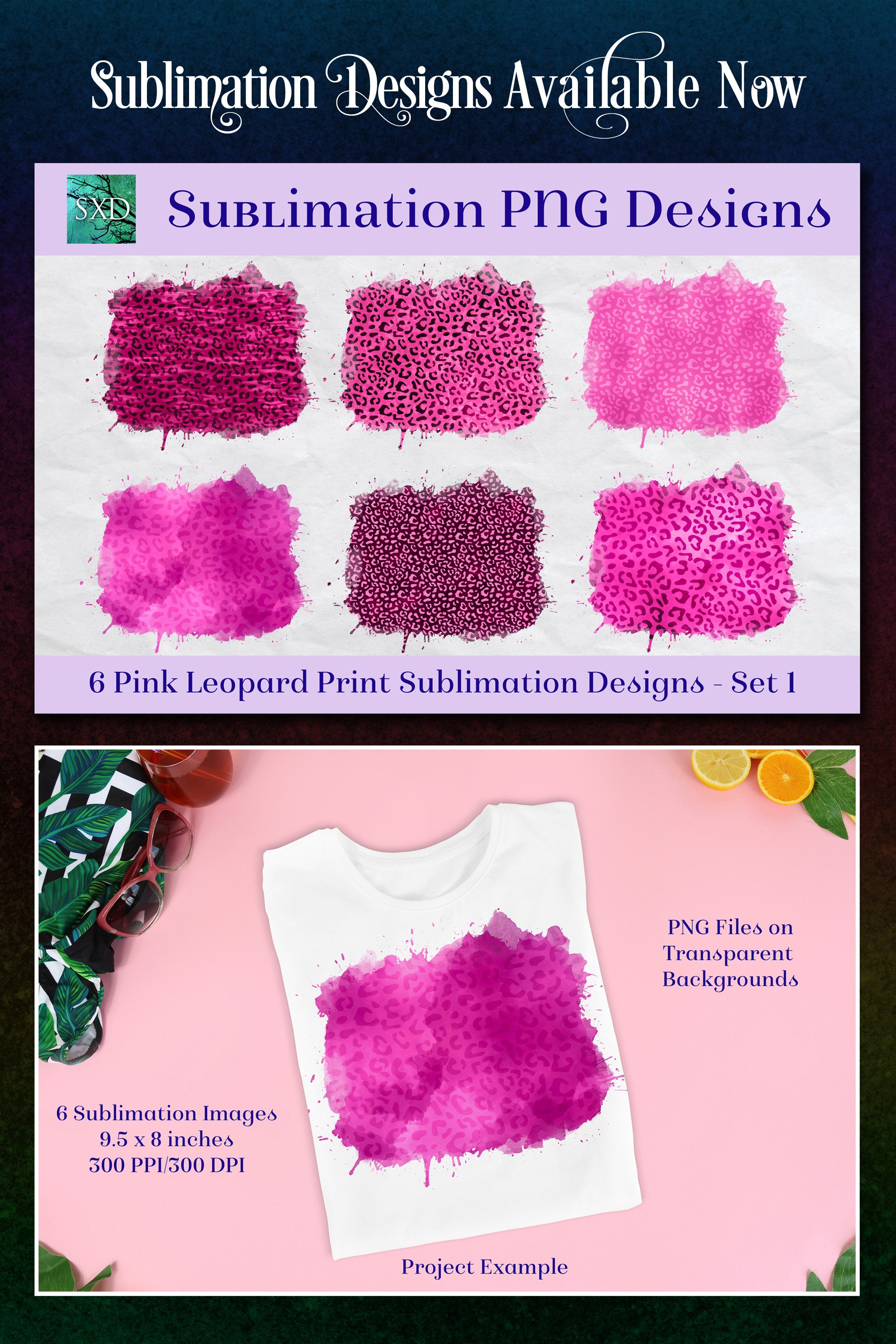 Sublimation PNG Designs - Pink Leopard Print (2068893)