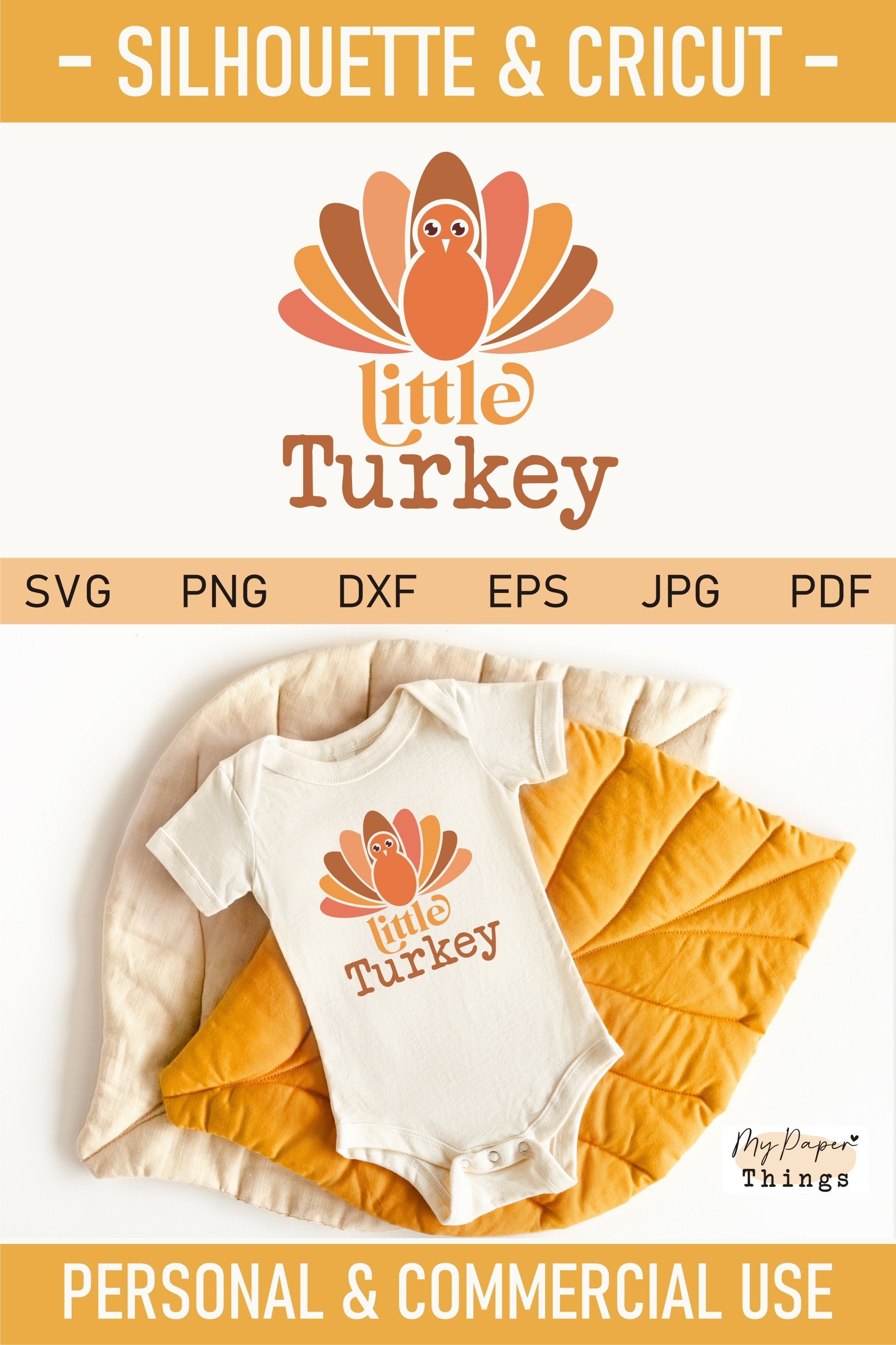 Little Turkey Baby Thanksgiving Svg