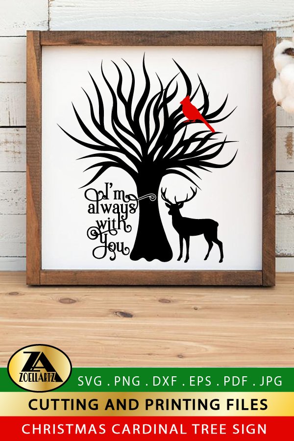 Cardinal Tree SVG Christmas Ornament SVG Christmas Sign SVG