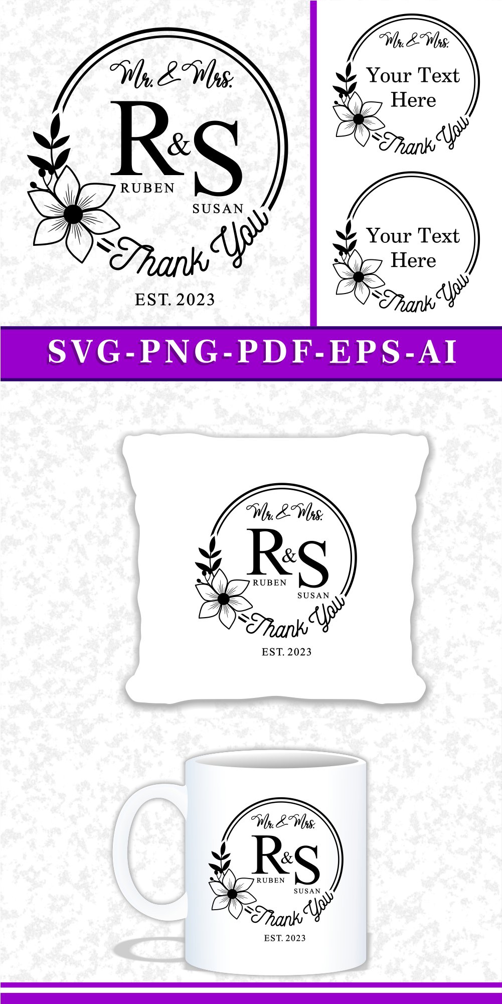 Wedding Gift Monogram SVG Designs, Family Monogram SVG