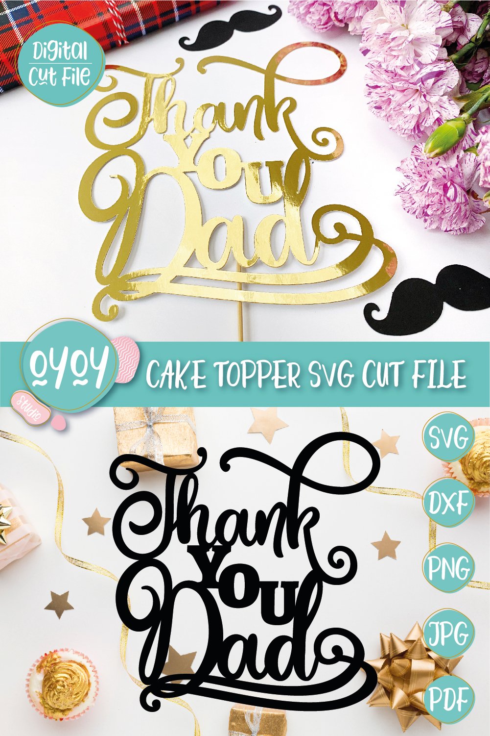 Thank You Dad Cake Topper SVG | Thank You Sign SVG