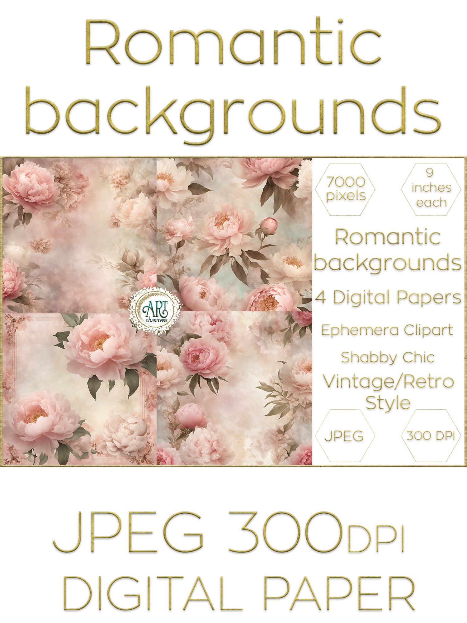 Vintage Scrapbook digital papers soft shabby old (2910081)