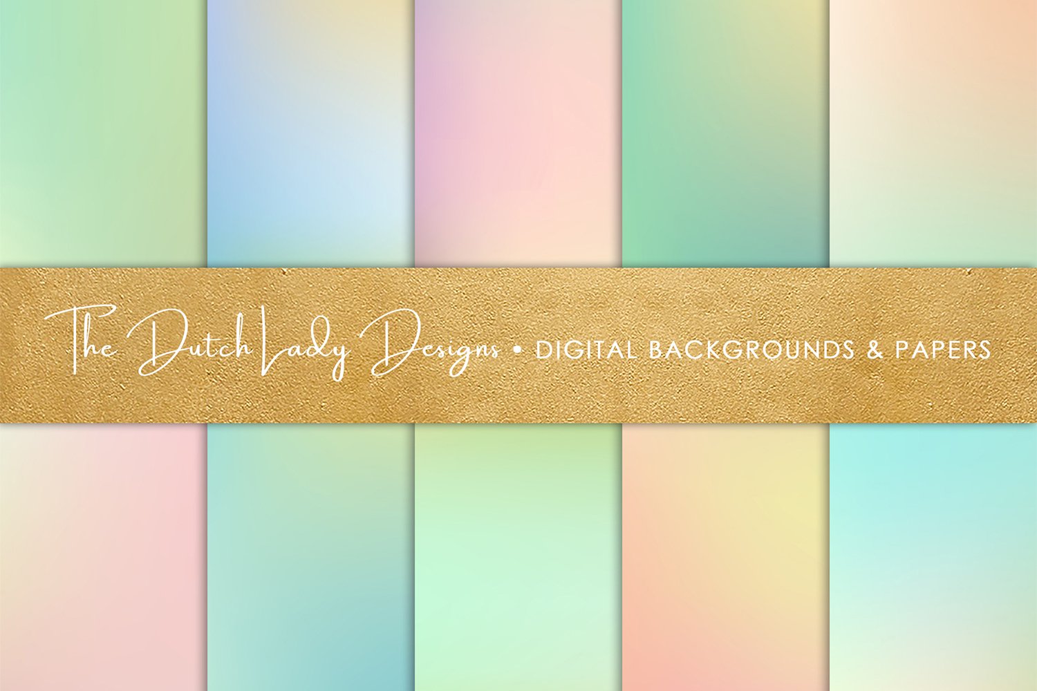 Digital Backgrounds & Papers - Spring Pastel Gradients