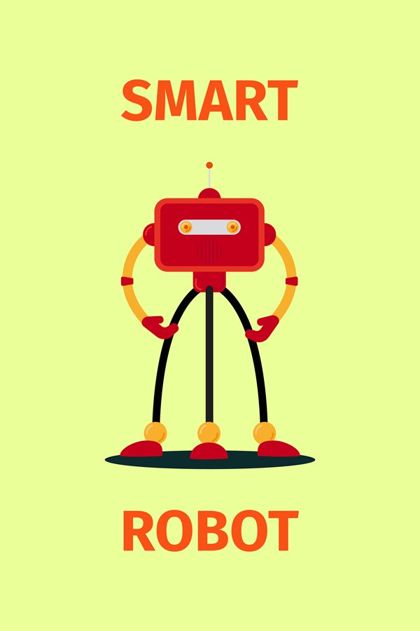 Smart red robot poster