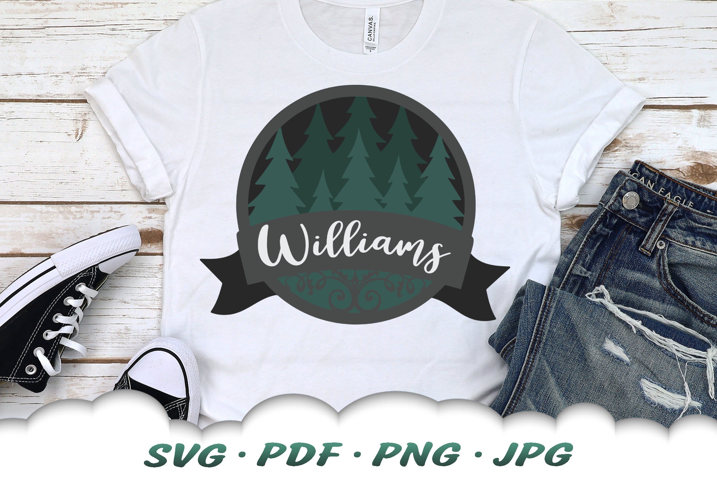 Monogram Camping SVG | Pine Tree Sign SVG Cut Files