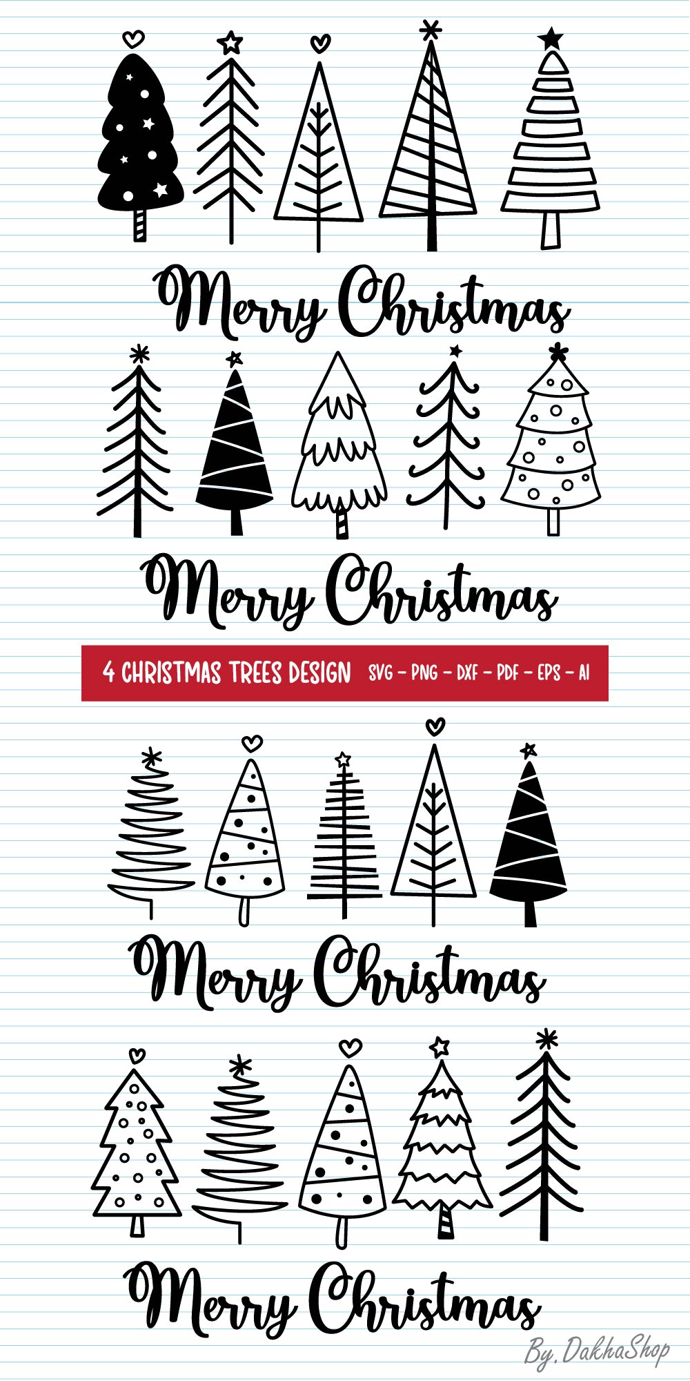 Merry Christmas Tree Svg Bundle, Christmas Tree Svg.