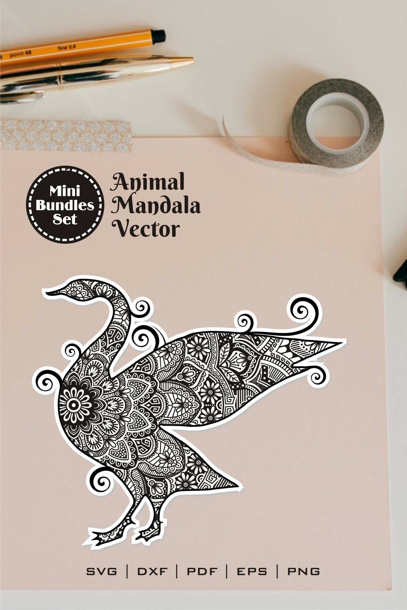 Goose Vector Mandala Line Art Style