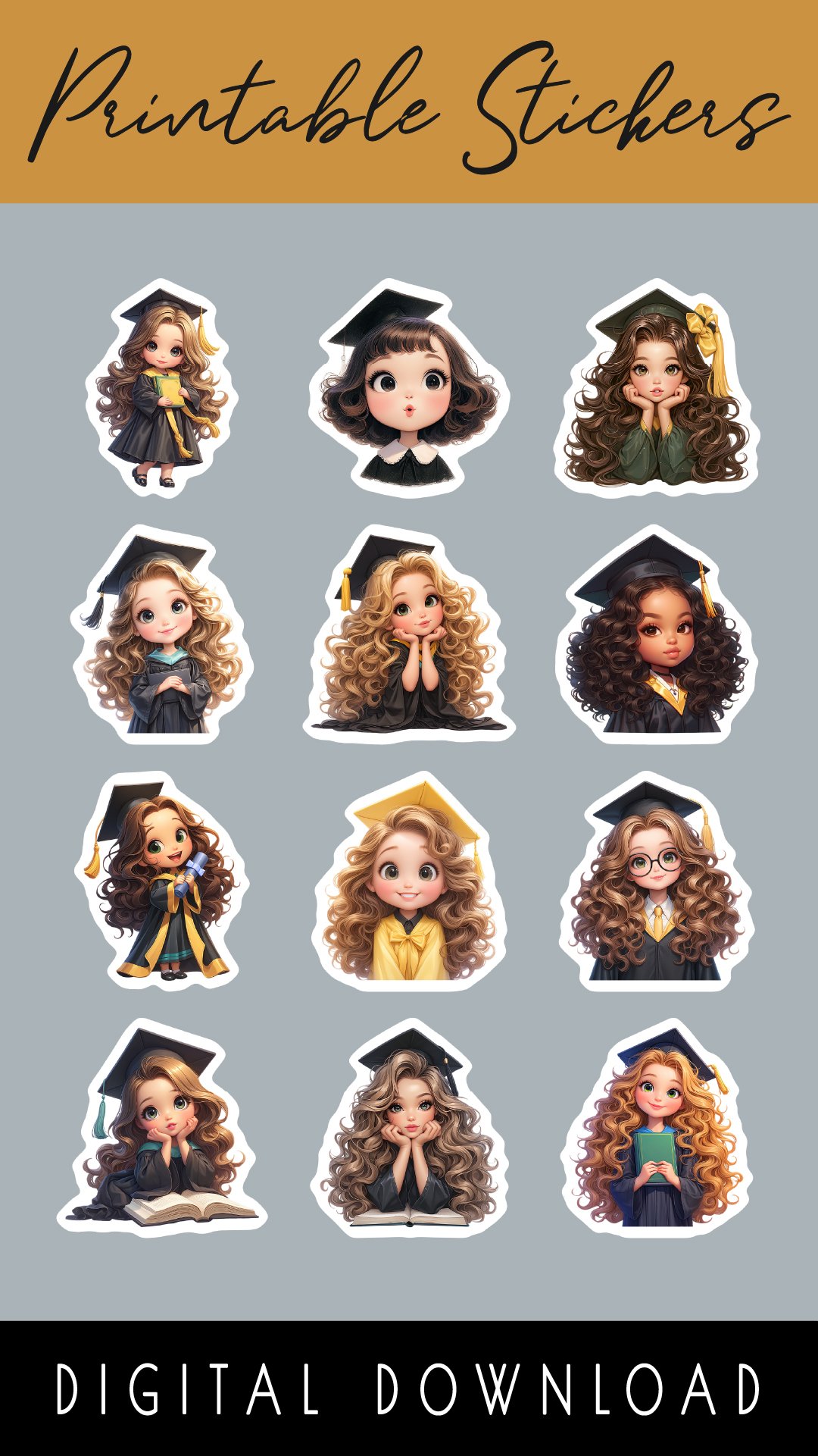 Graduation Girl Stickers PNG - Graduation Stickers (3562096)