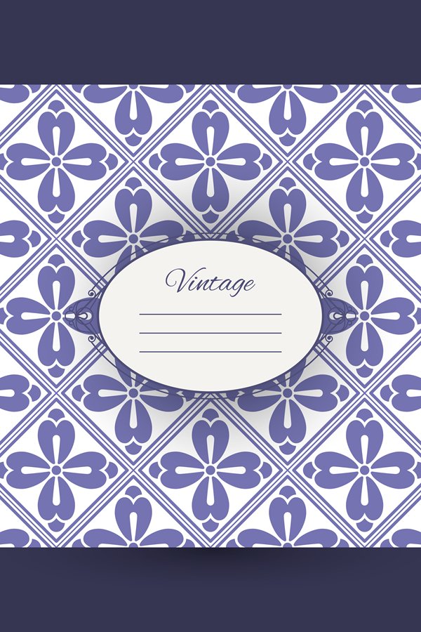 Square vintage greeting card design