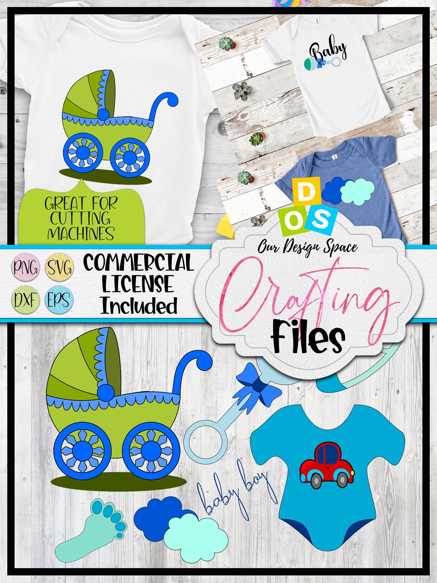 Baby Boy SVG, DXF, EPS And PNG File Bundle