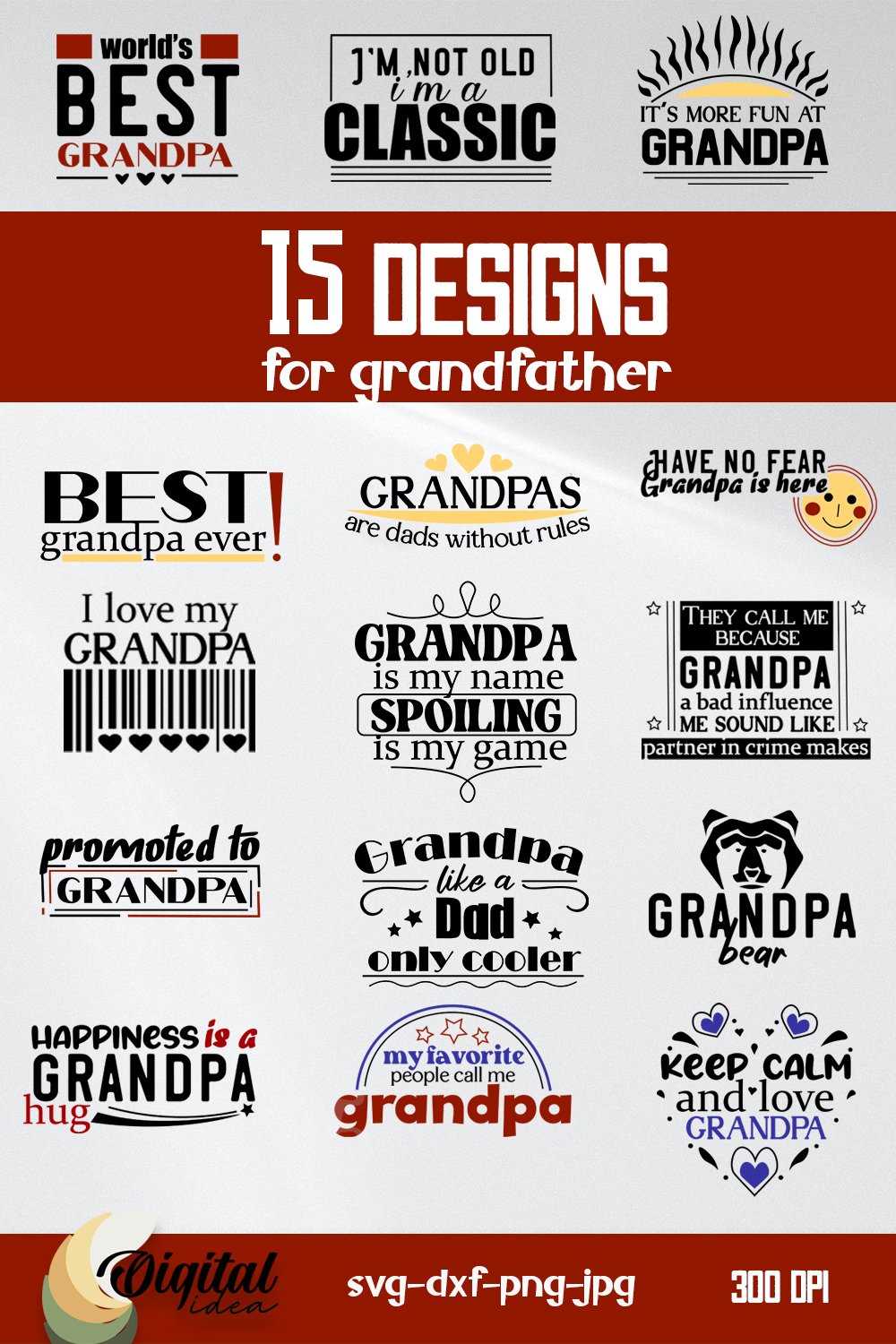 Grandfather quotes SVG bundle. Grandpa designs SVG