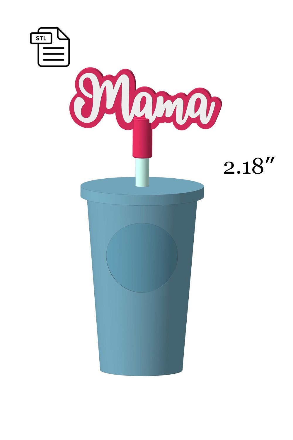 Mama Straw Cover STL File for 3D Printing