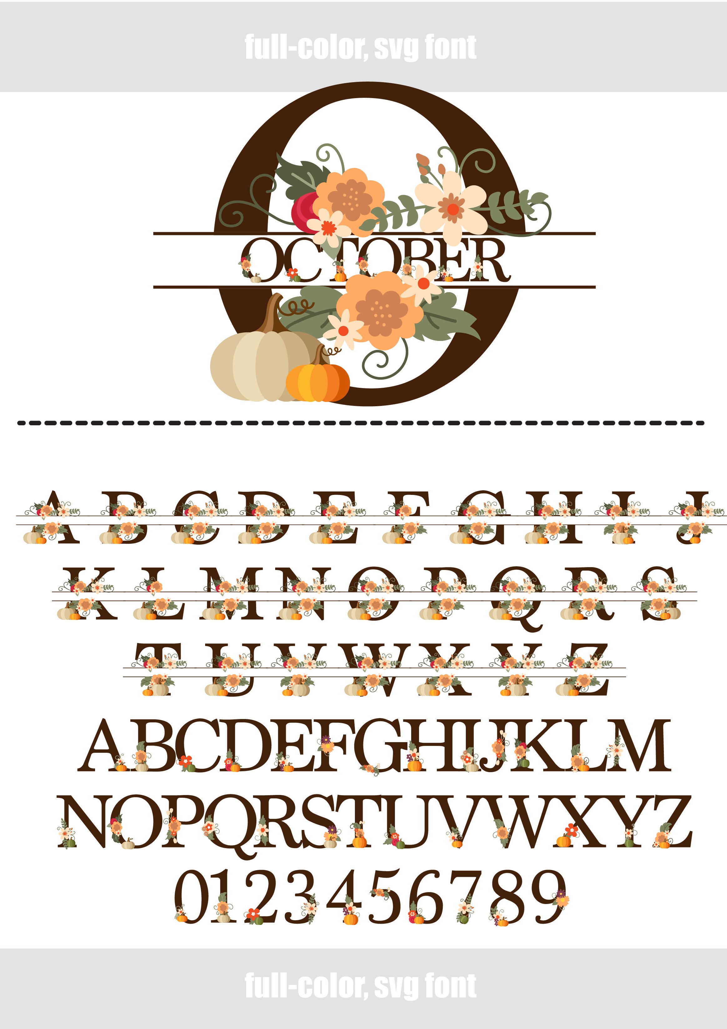 Full Color SVG Font great for autumn