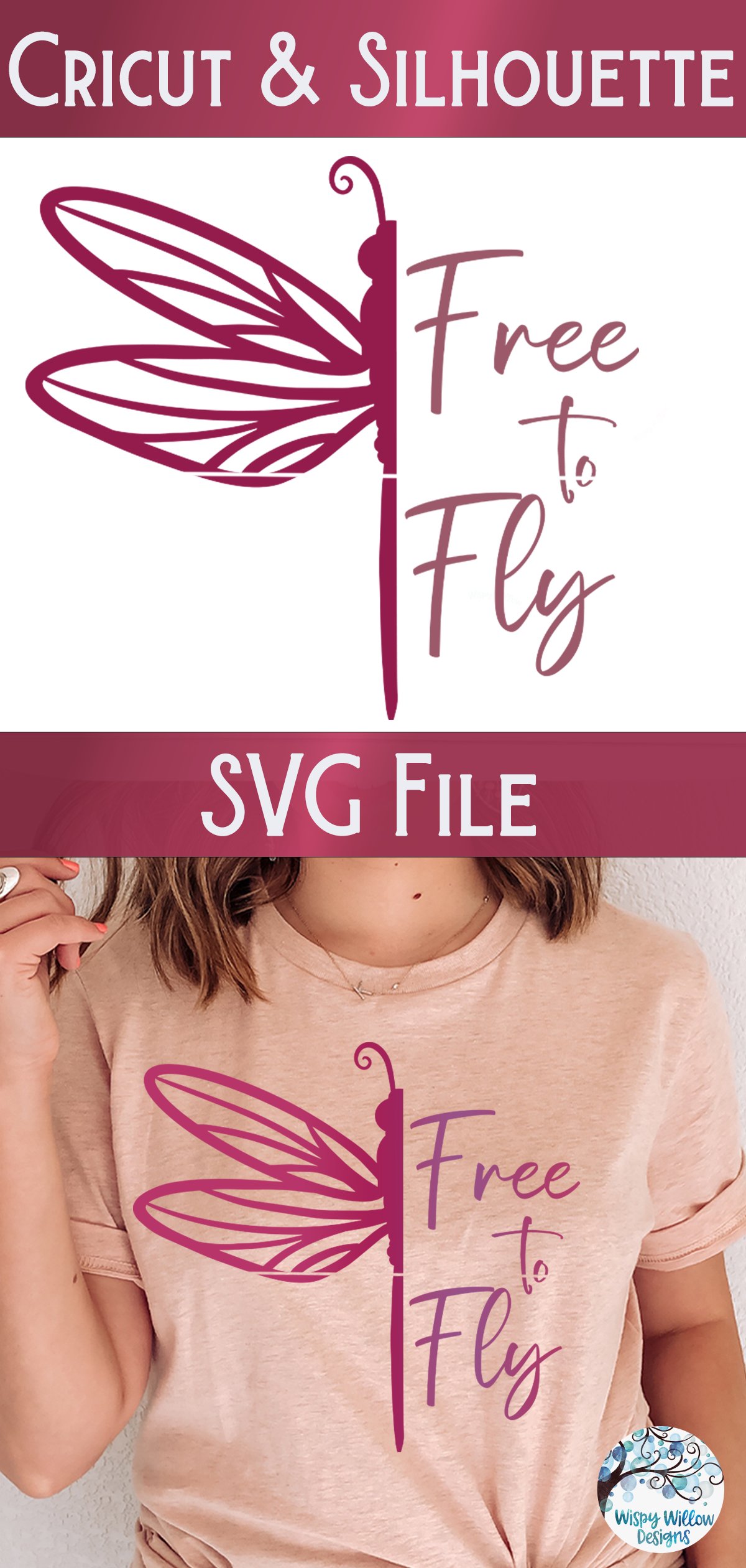 Free To Fly Dragonfly SVG