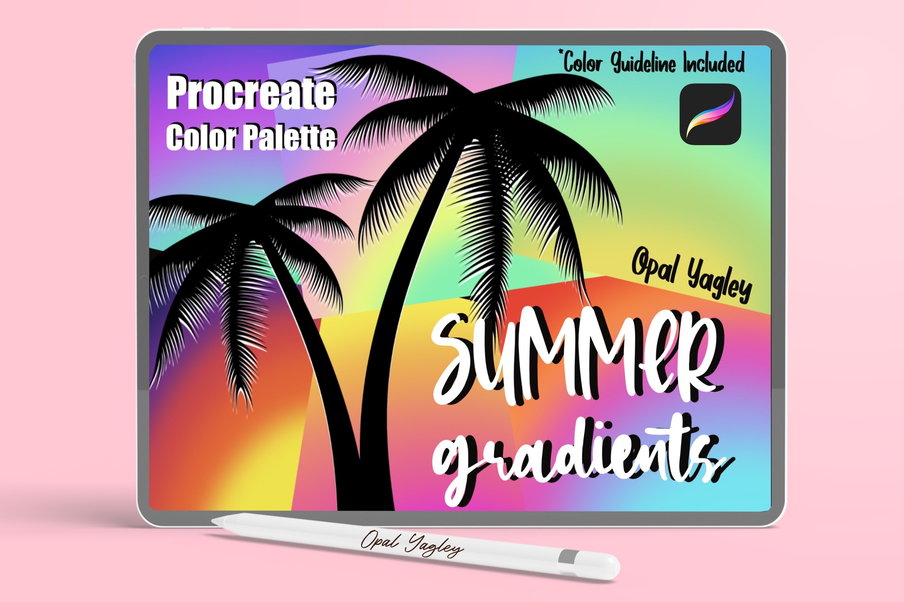 Summer Gradient Procreate Color Palette - Ready Made Combos
