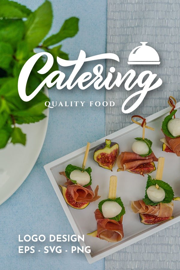 Logo design Catering. Hand lettering. PNG, EPS, (906403)